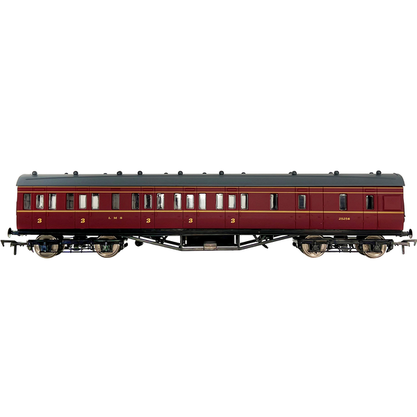 4P-010-252 OO Gauge57ft Stanier Non-Corr Brake 25256 LMS Lined Maroon ...