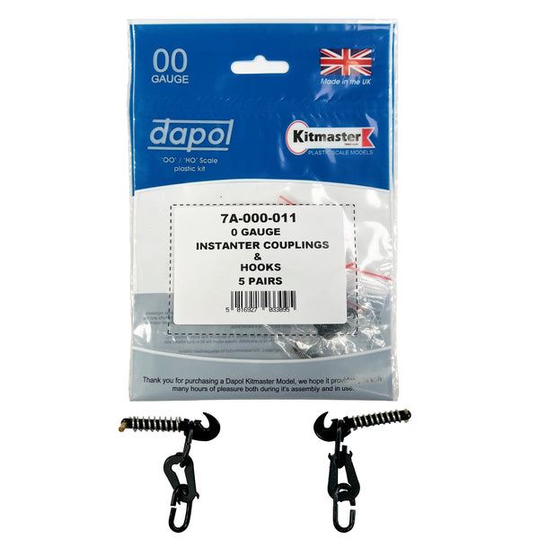 7A-000-011 O Gauge Instanter Coupling & Hooks 5 pairs– Dapol