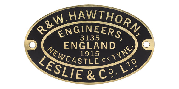Plate-HL-3135F Hawthorn Leslie Worksplate Full Size Replica – 3135 Inv ...