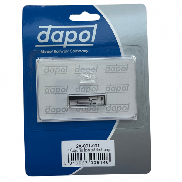 2A-001-001 N Gauge Fire Iron set x 1 + Plastic Lamp x 4– Dapol